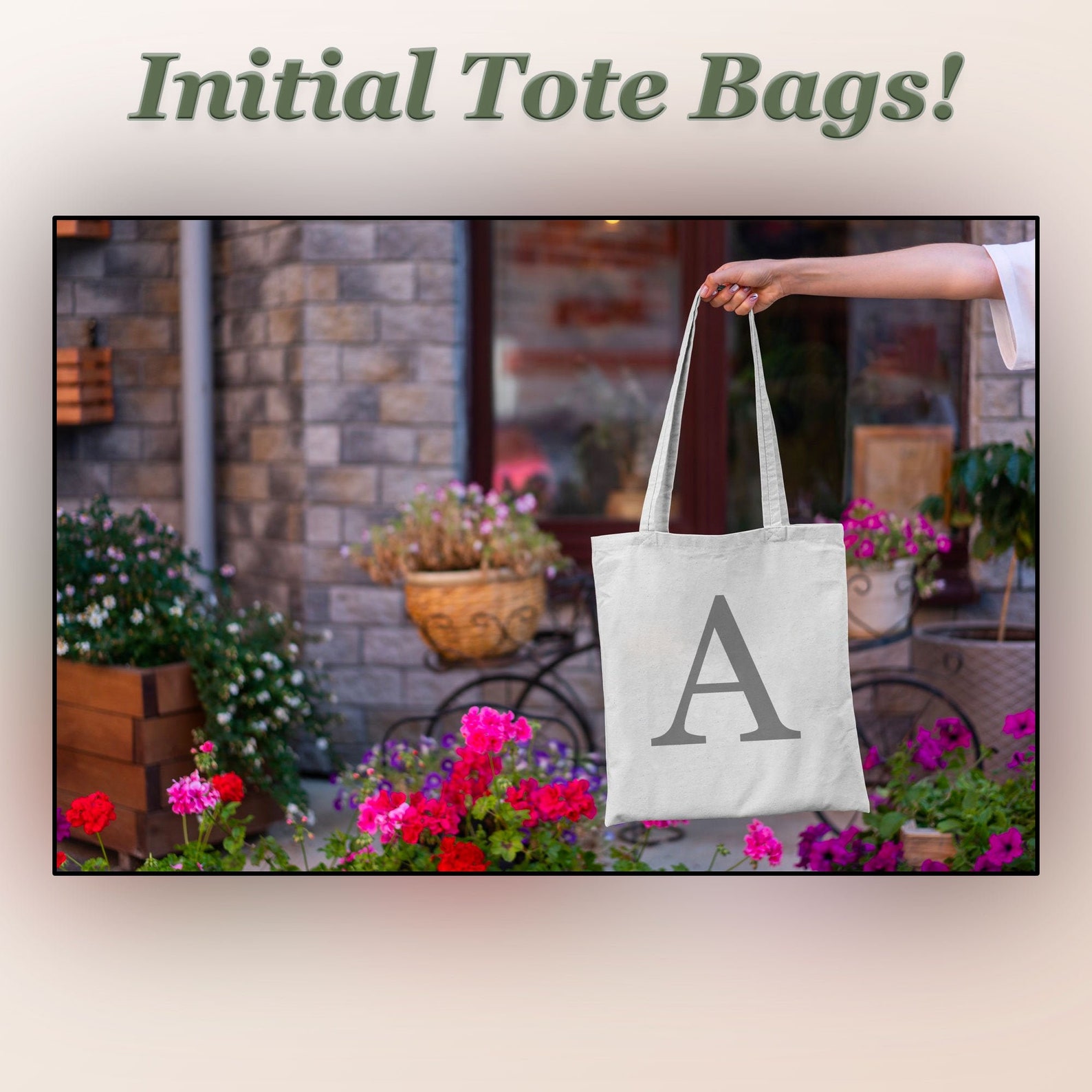 Personalised Initial Tote Bag Custom Alphabet Letter Name - Etsy UK