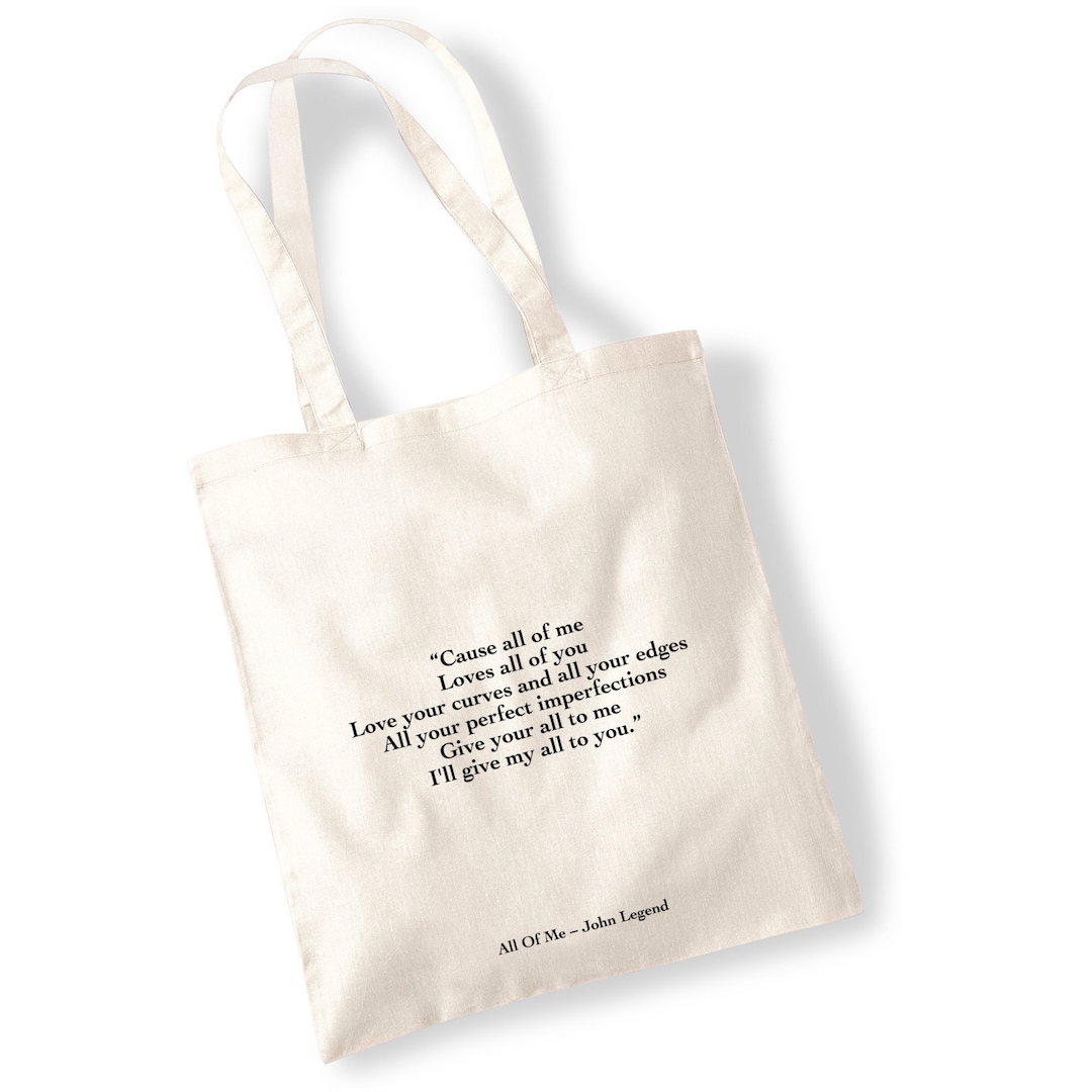 Custom Song Lyric Tote Bag - Wedding Gift Birthday Present - Favourite ...