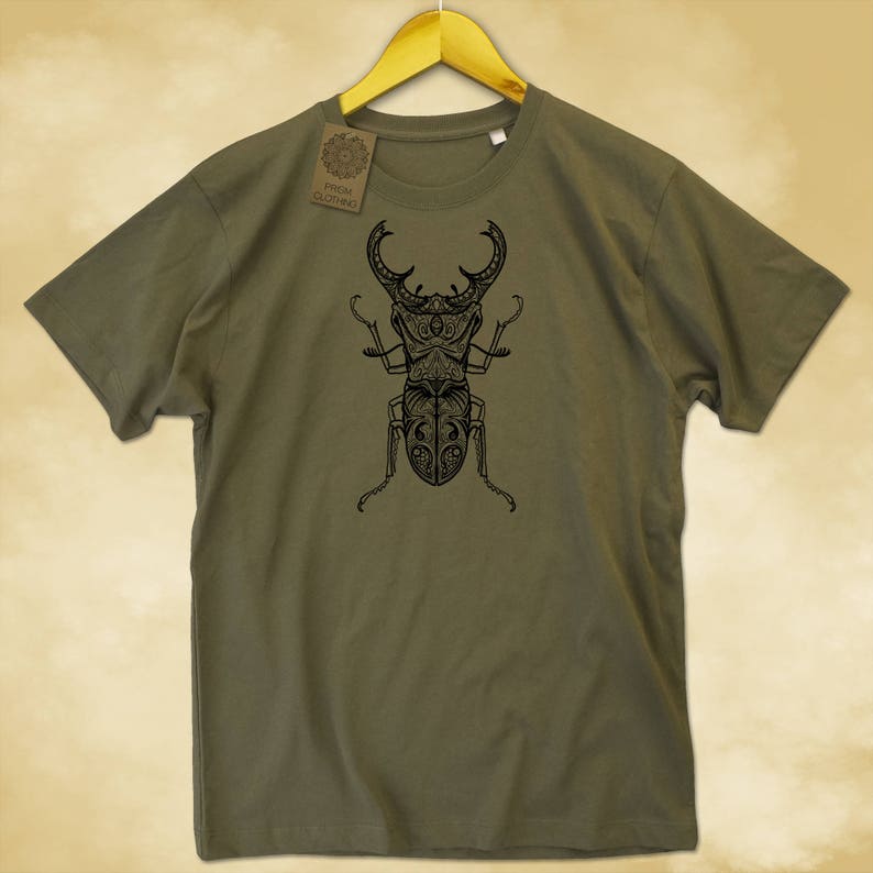 Stag Beetle Insect Print Mens T-shirt - Etsy UK