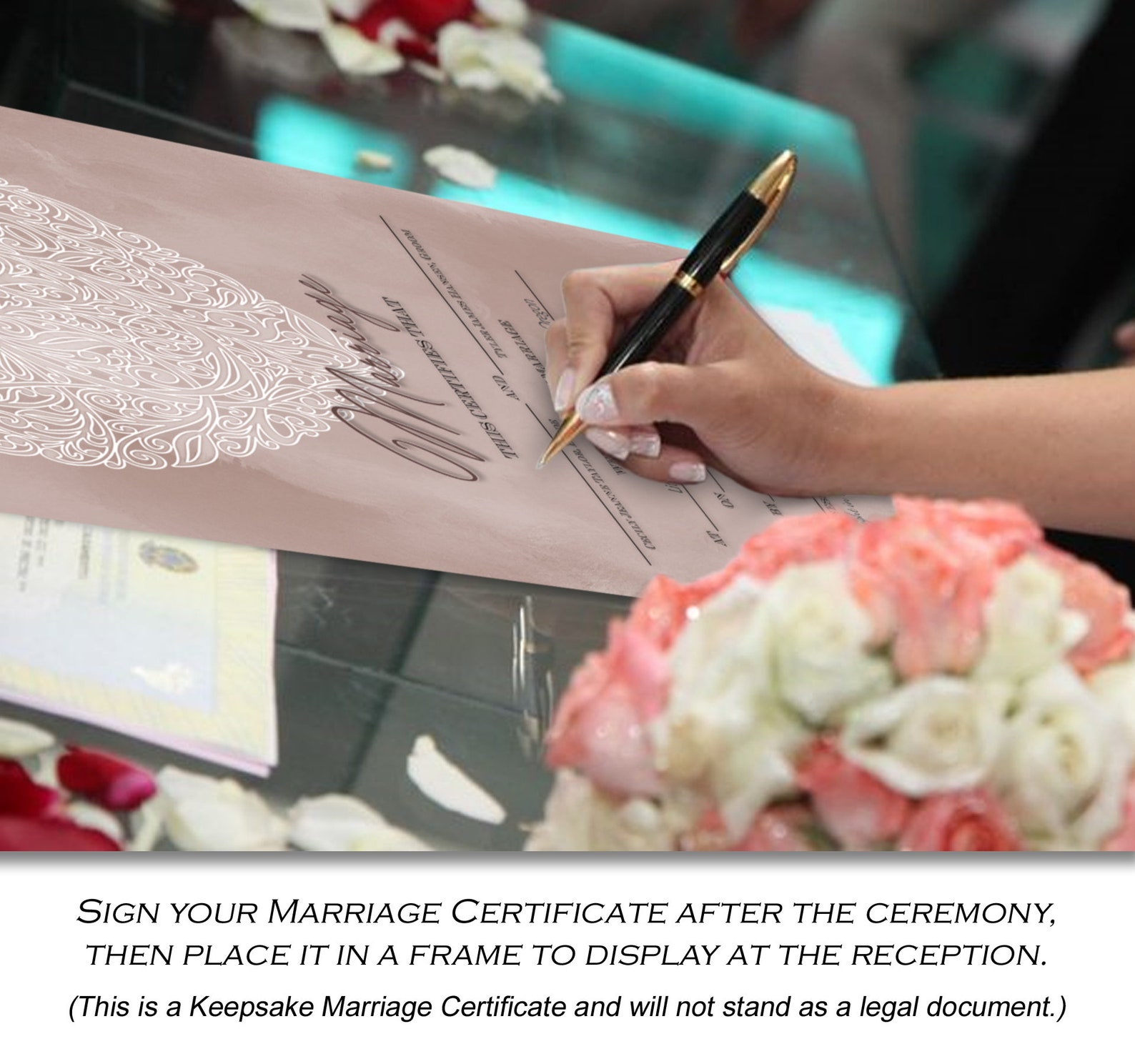 Romantic Heart, DIY Marriage Certificate, Marriage Certificate ...