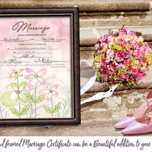 Funky Flowers Orig. Art, DIY Marriage Certificate, Marriage Certificate ...