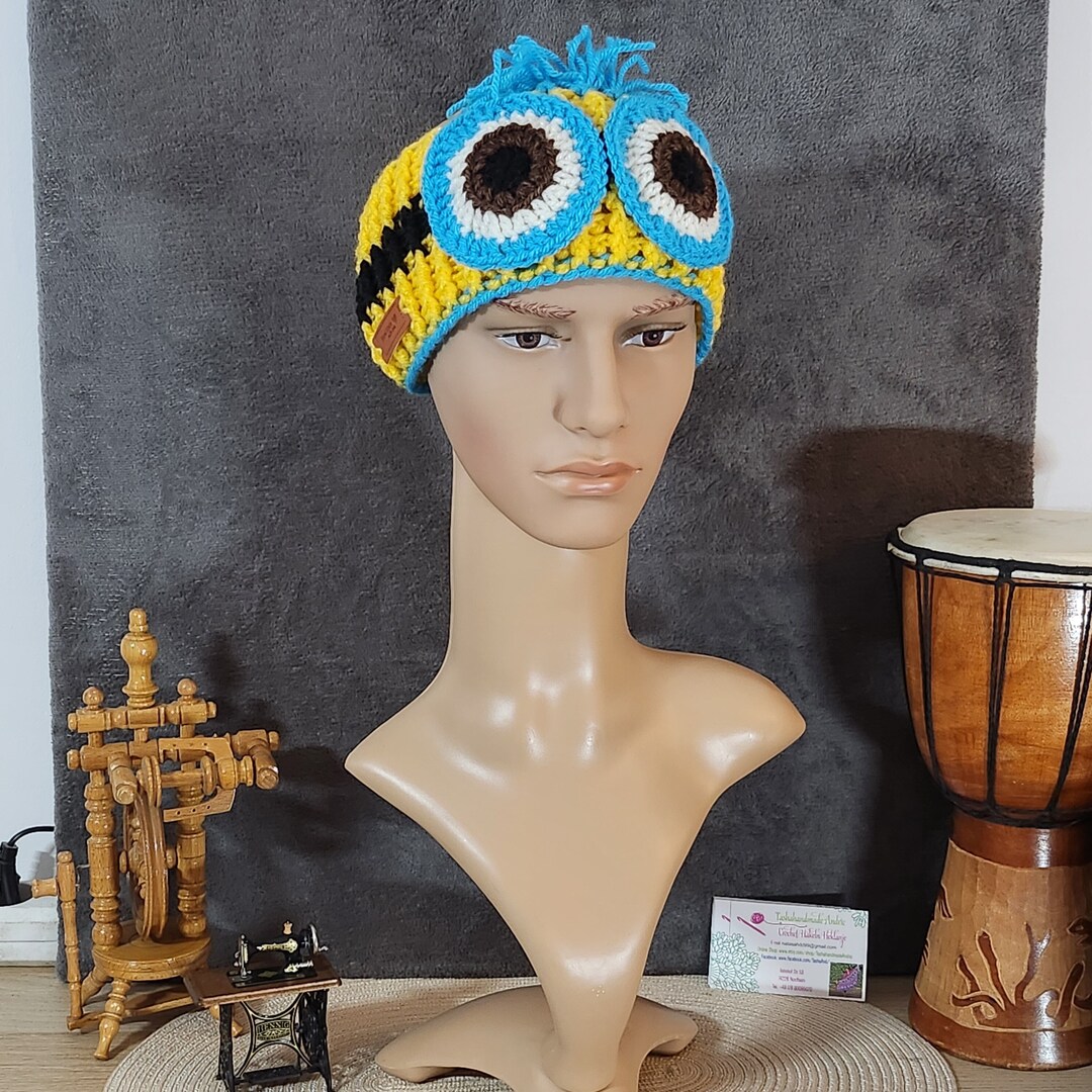 MINIONS Hand Crocheted Unusual Funny Headband Hairband Ear Warmer With ...