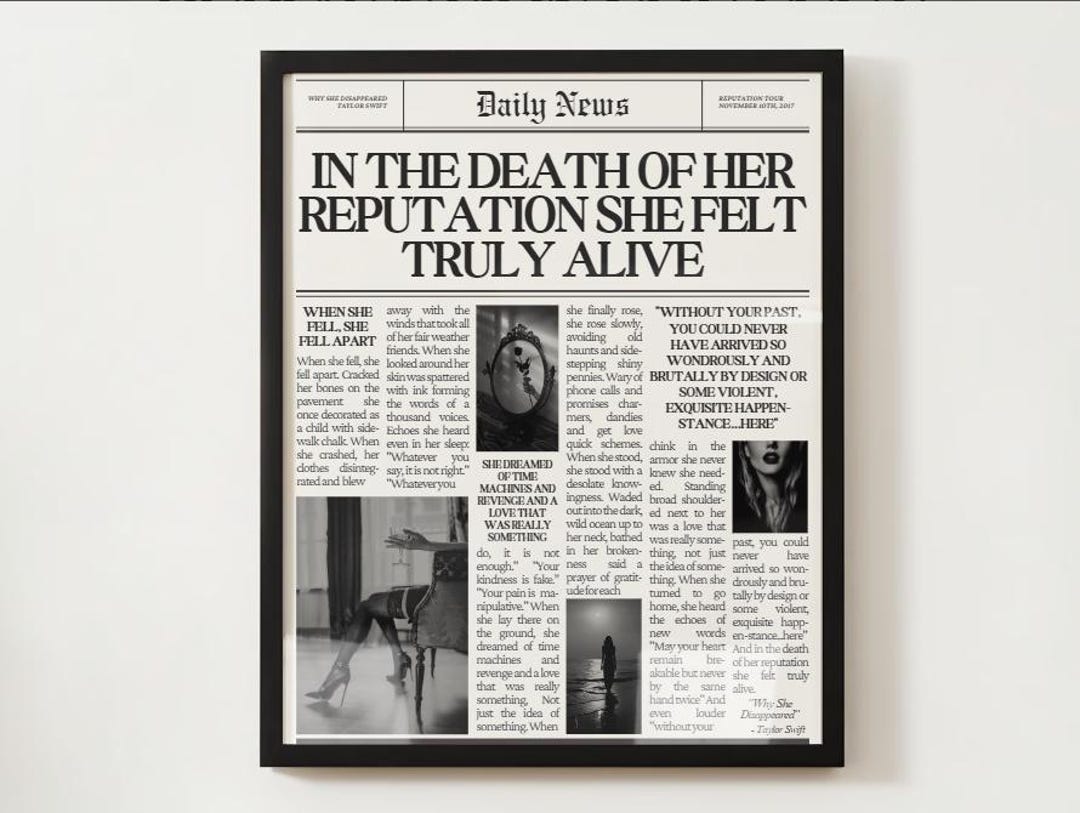 Why She Disappeared Taylor Swift Reputation Poem Wall Art Taylor Swift ...