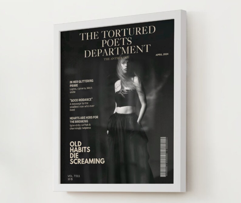 TTPD Magazine Print Taylor Swift Wall Art Taylor Swift Print the ...