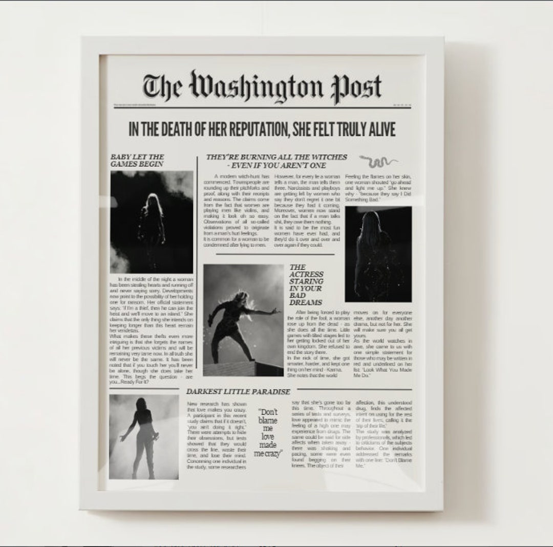 Newspaper Print Taylor Swift Wall Art Taylor Swift Print Eras Tour ...