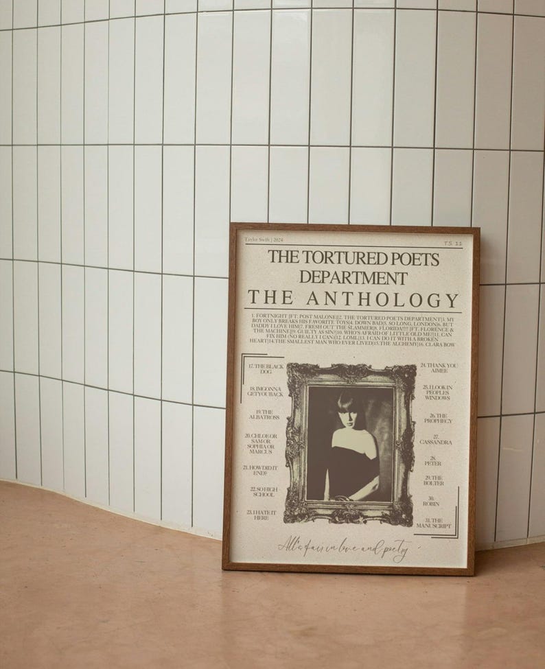 TTPD the Anthology Tracklist Wall Art Taylor Swift Print the Tortured ...