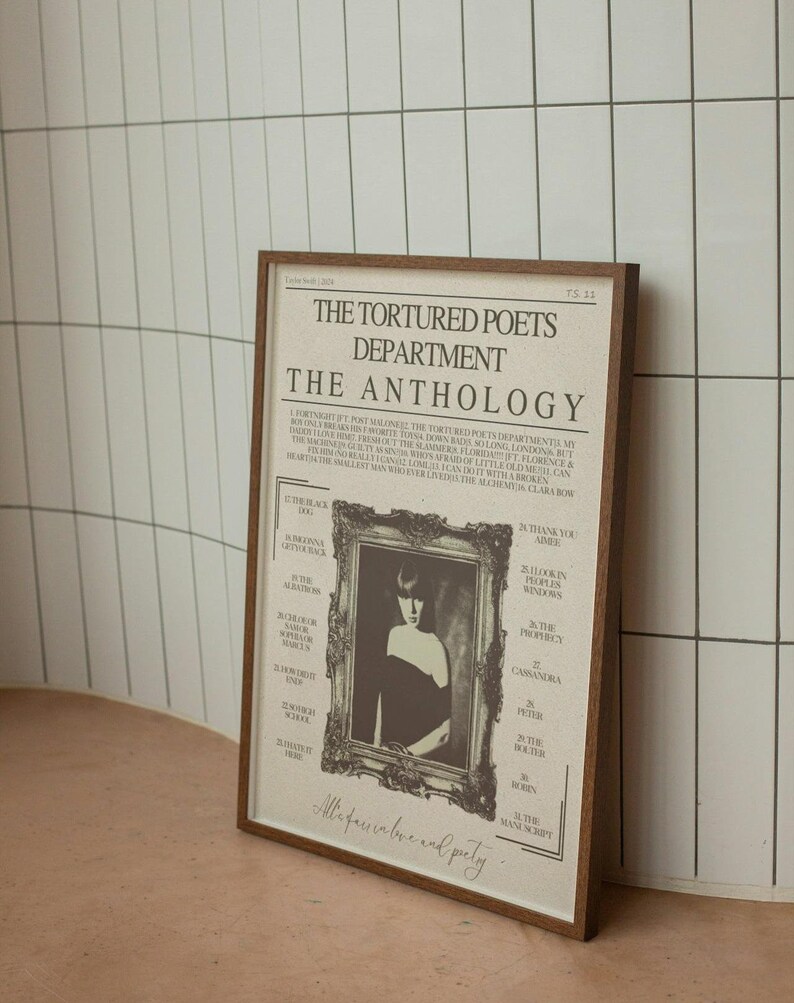 TTPD the Anthology Tracklist Wall Art Taylor Swift Print the Tortured ...