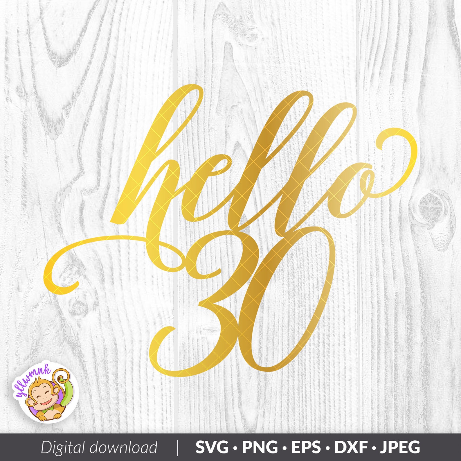 Hello 30 Cake Topper Svg Happy Birthday Svg Birthday Cake - Etsy