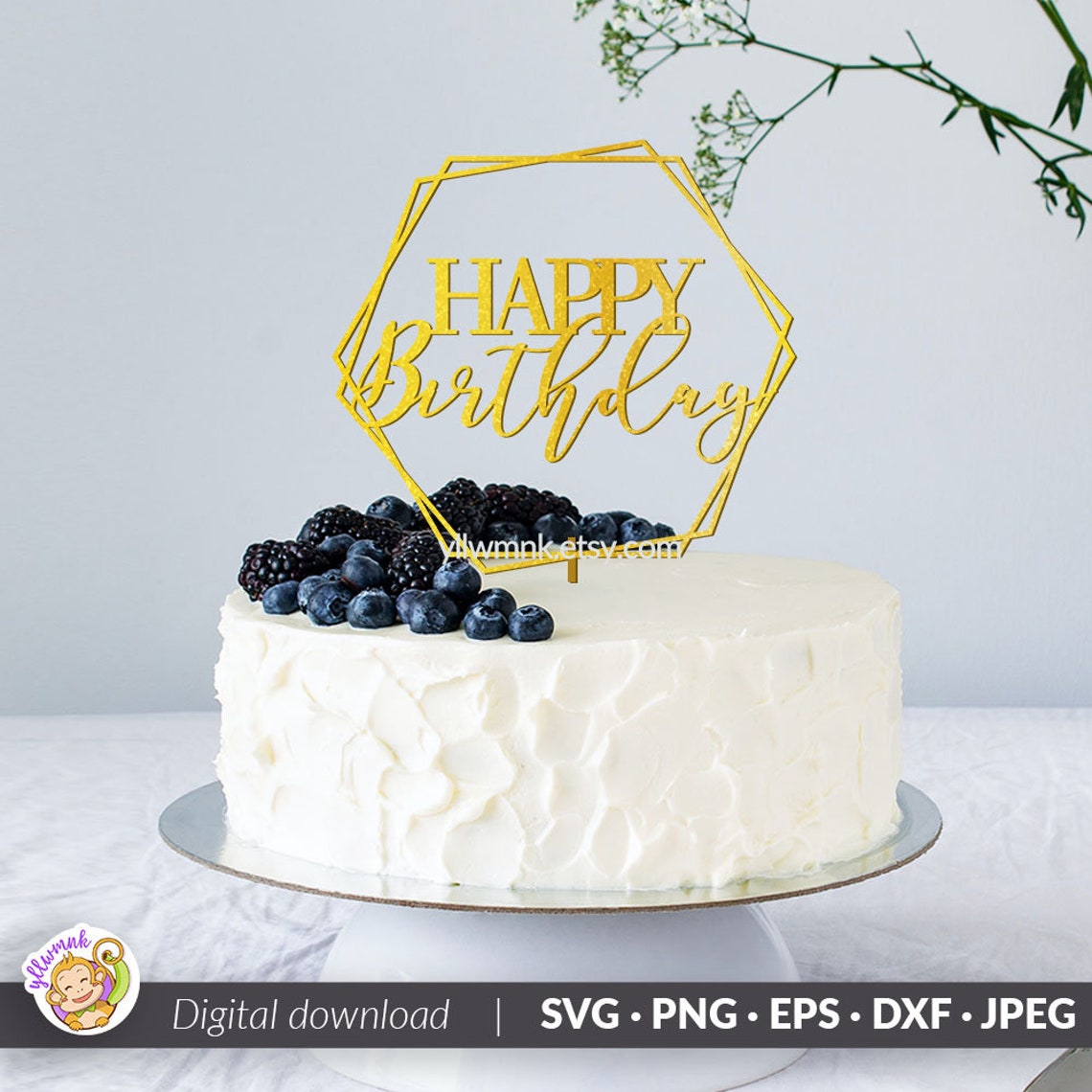 Cake Topper Svg Happy Birthday Svg Birthday Cake Topper SVG - Etsy