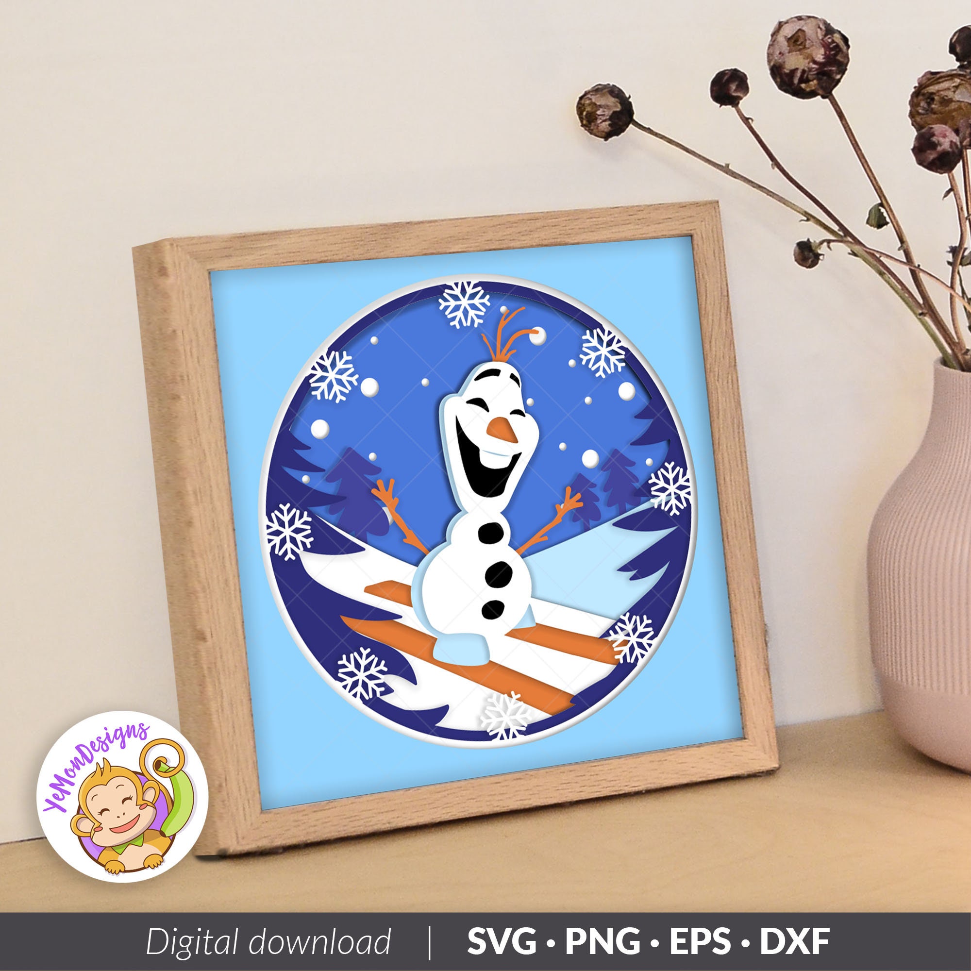 3D Snowman Shadow Box SVG Template Winter Paper Cut Light - Etsy Australia