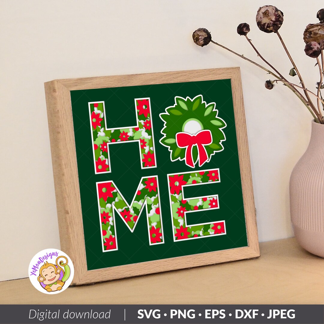 holiday-home-3d-shadow-box-template-christmas-wreath-etsy