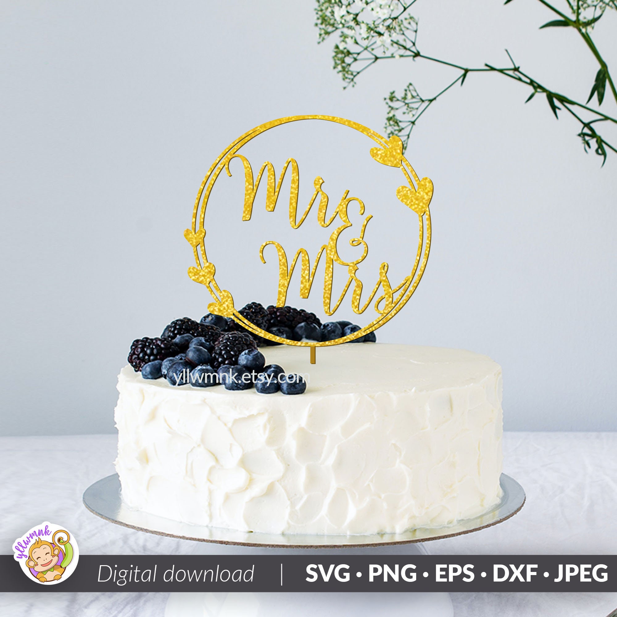 Wedding Cake Topper Bundle SVG | Cake Topper Cut File, Svg Png Dxf ...