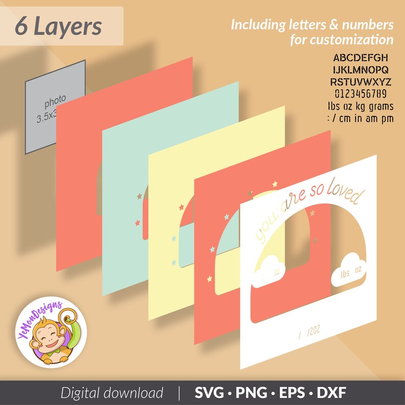 Customizable 3D Baby Stats Shadow Box SVG Baby Birth - Etsy