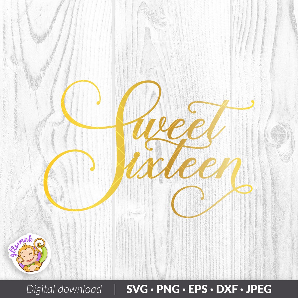 Sweet Sixteen Cake Topper Svg, Happy Birthday Svg, Birthday Cake Topper ...