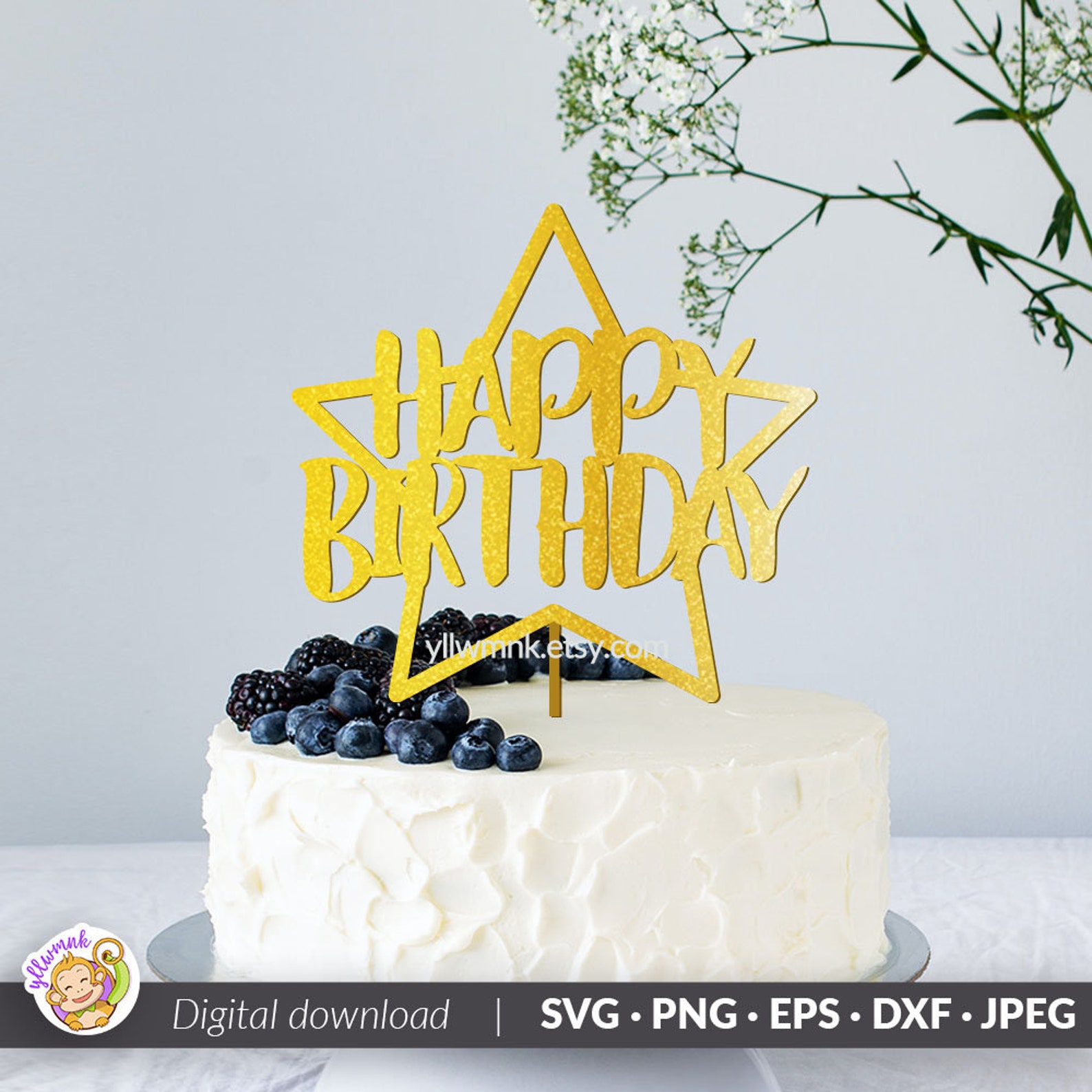 Cake Topper Svg, Happy Birthday Svg, Birthday Cake Topper SVG, Birthday ...