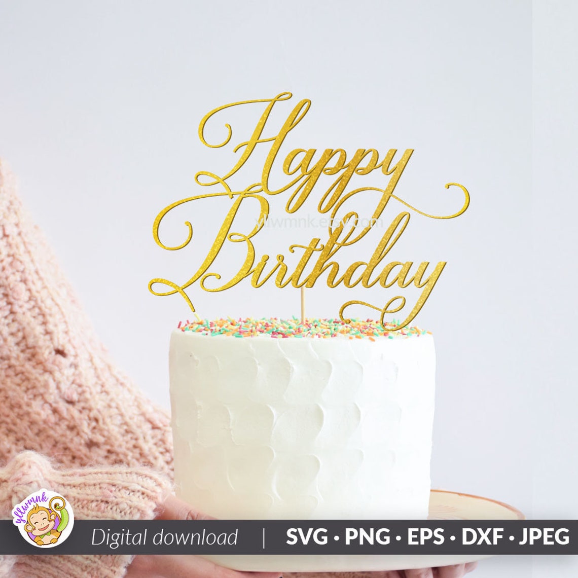 Cake Topper Svg Happy Birthday Svg Birthday Cake Topper SVG - Etsy