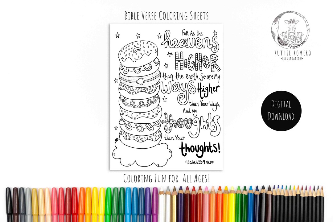 His Ways Are Higher Than Ours Bible Verse Coloring/isaiah 55/donut ...
