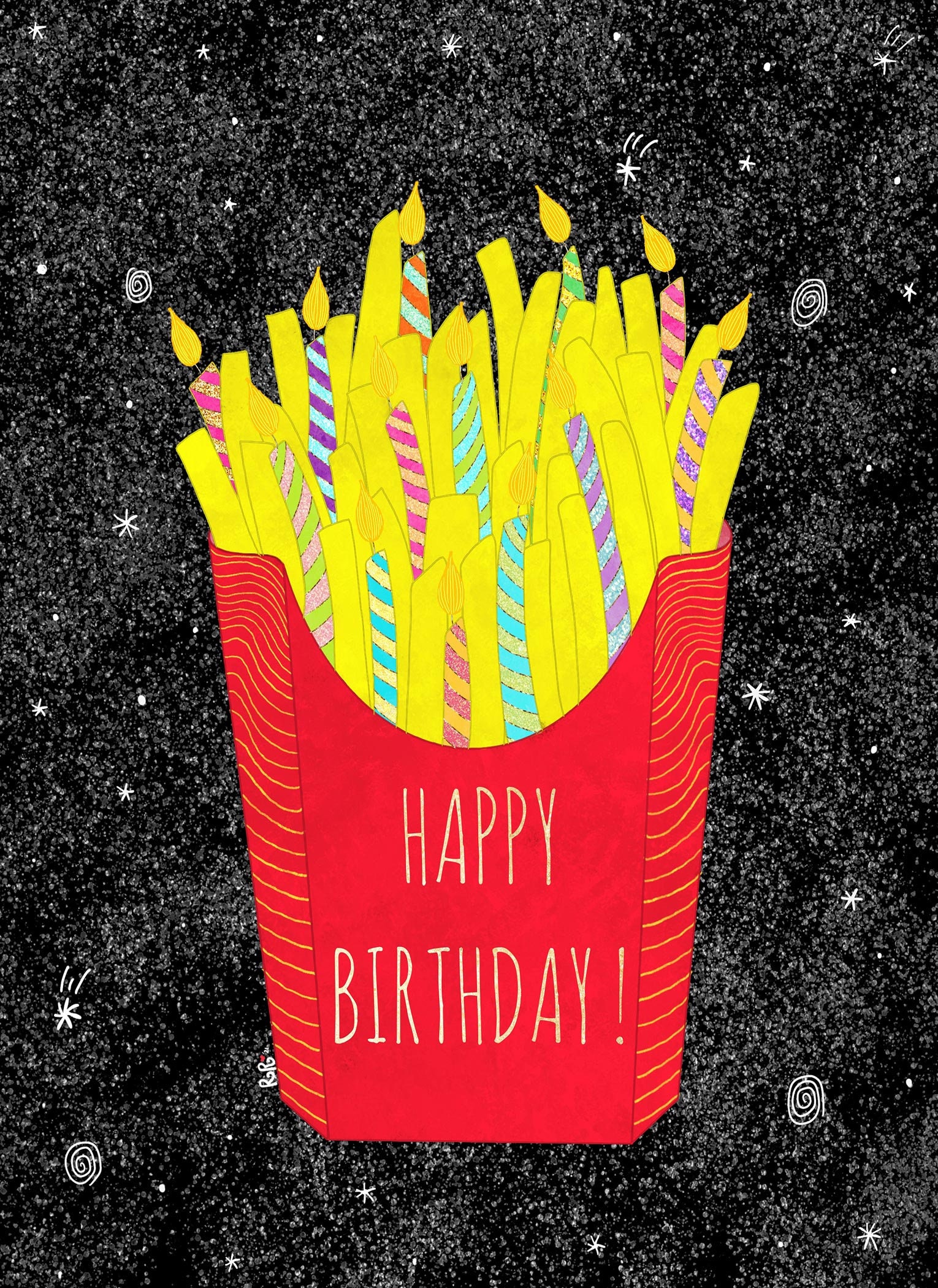 Printable French Fries Birthday Card/fries Birthday Card/food Pun Card ...