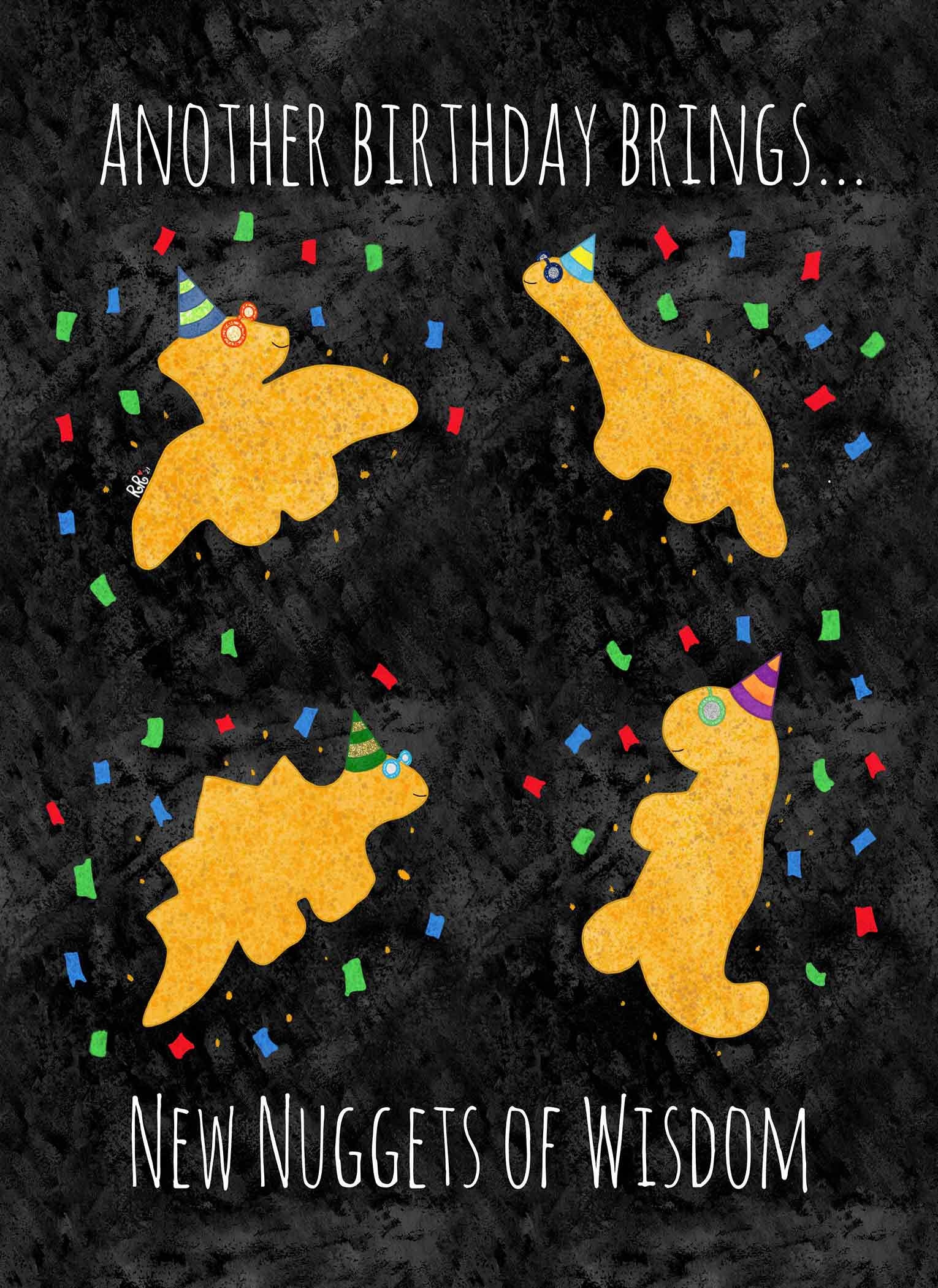 Chicken Nugget Funny Birthday Card/nuggets of Wisdom/punny Birthday ...