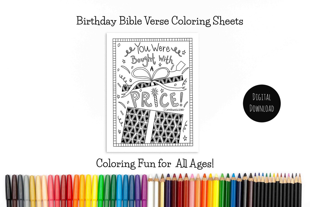 1 Corinthians 6:20/bought With a Price/bible Affirmation Coloring ...