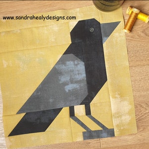 Halloween Crow Quilt Block Pattern, Machine Pieced, PDF Digital Instant ...