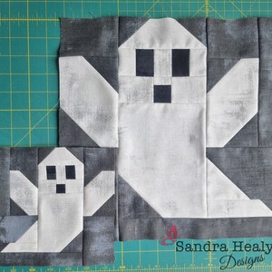 Halloween Ghost Quilt Block Pattern, Machine Pieced, Instant PDF ...