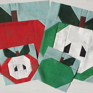 Apple Fall Quilt Block Pattern, Machine Pieced, Instant Digital ...