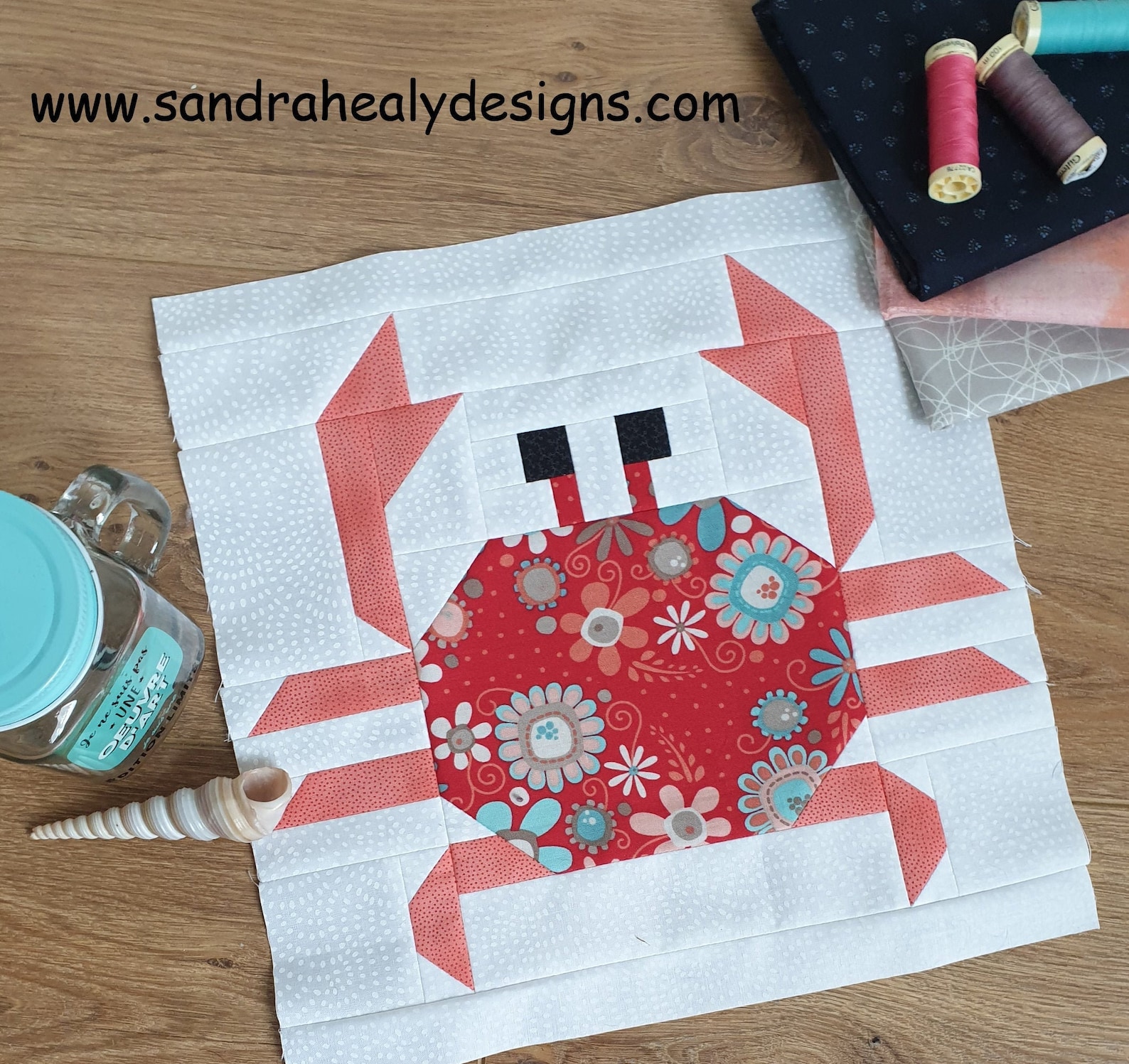 Crab Nautical Quilt Block Pattern, Machine Pieced, Digital PDF Instant ...