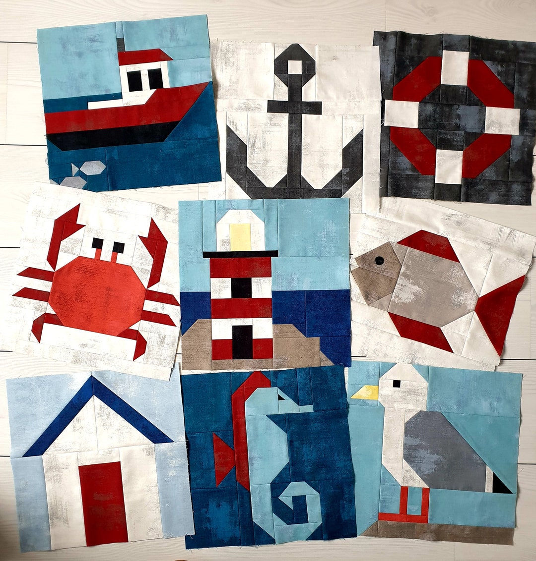 Nautical Quilt Blocks: Nine Piece PDF Pattern Bundle - Etsy