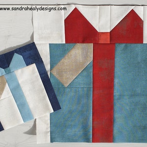 Gift Christmas Present Quilt Pattern, Easy, Machine Pieced Quilt Block ...