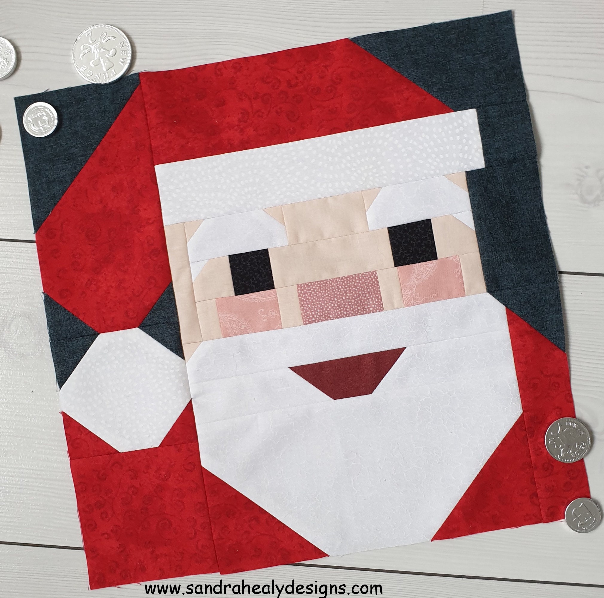 Santa Christmas Quilt Block Pattern, Machine Pieced, PDF Instant ...