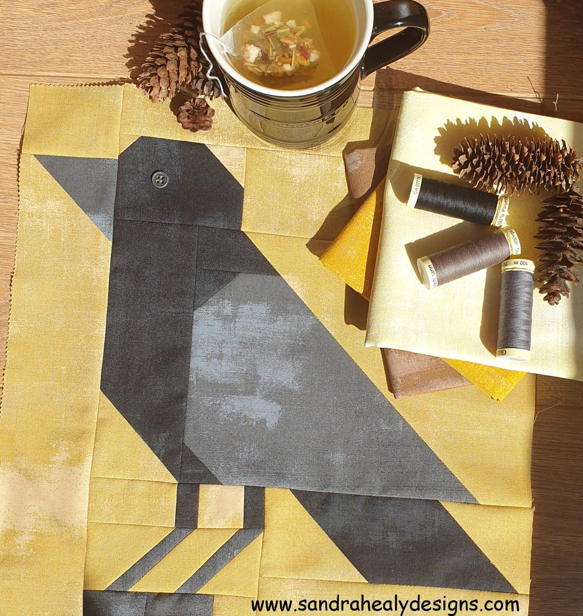 Halloween Crow Quilt Block Pattern Machine Pieced PDF - Etsy