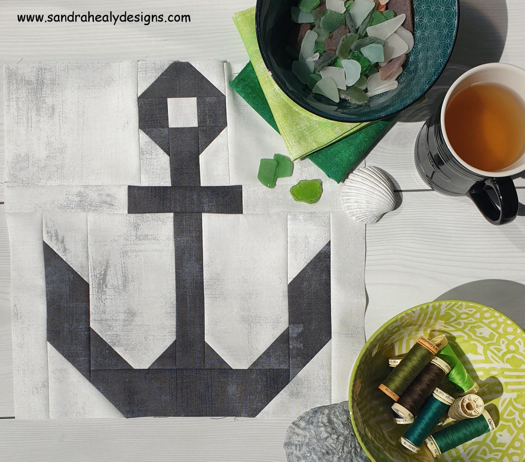 Anchor Quilt Block Pattern: Nautical Decor (PDF Download) - Etsy