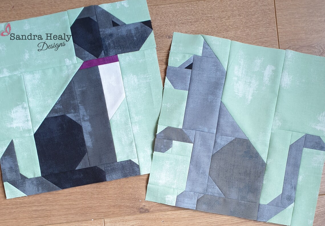 Cat Quilt Block Pattern Machine Pieced Instant PDF Download - Etsy