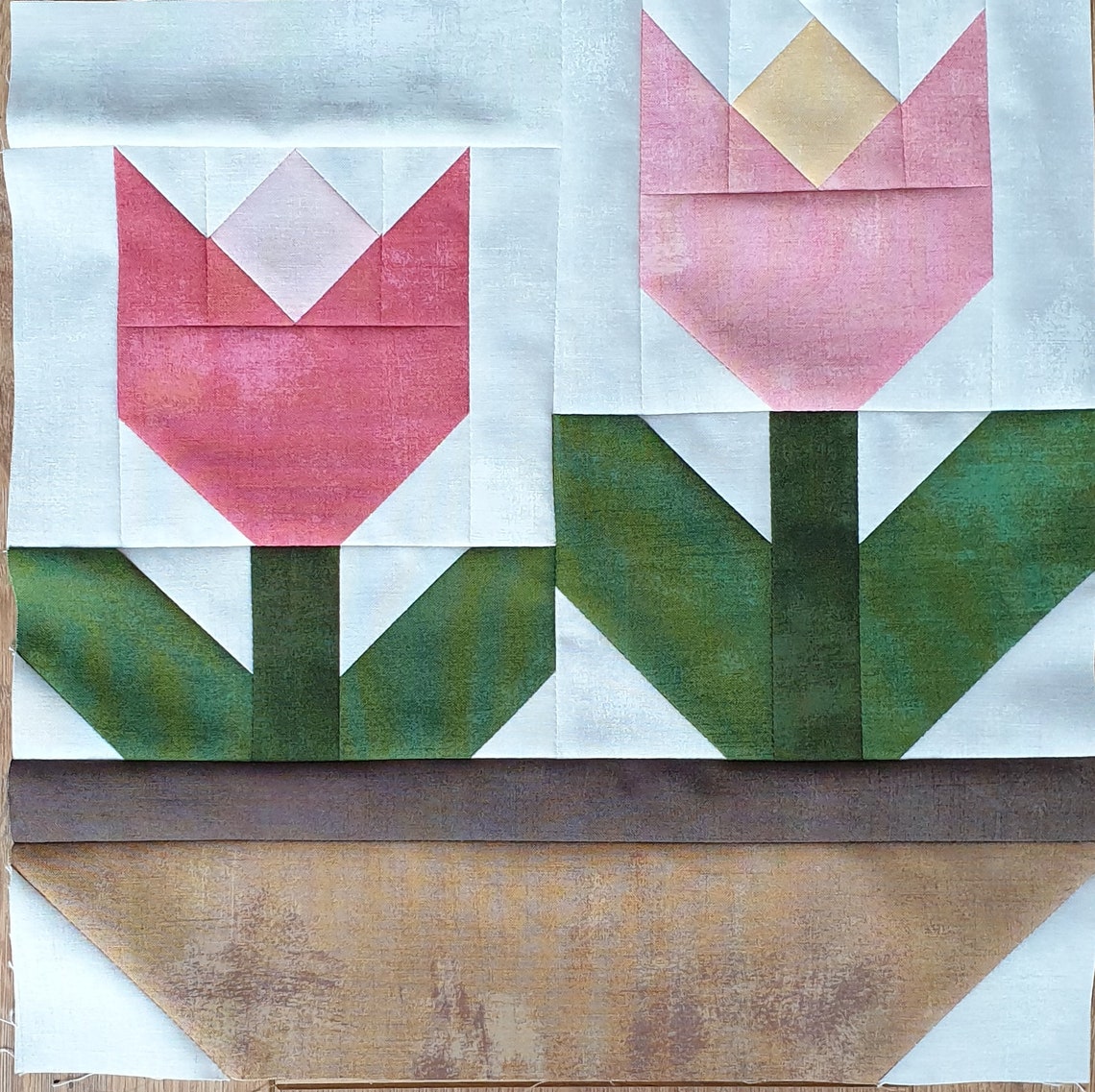 Flower Tulip Quilt Block Pattern Machine Pieced Digital PDF - Etsy