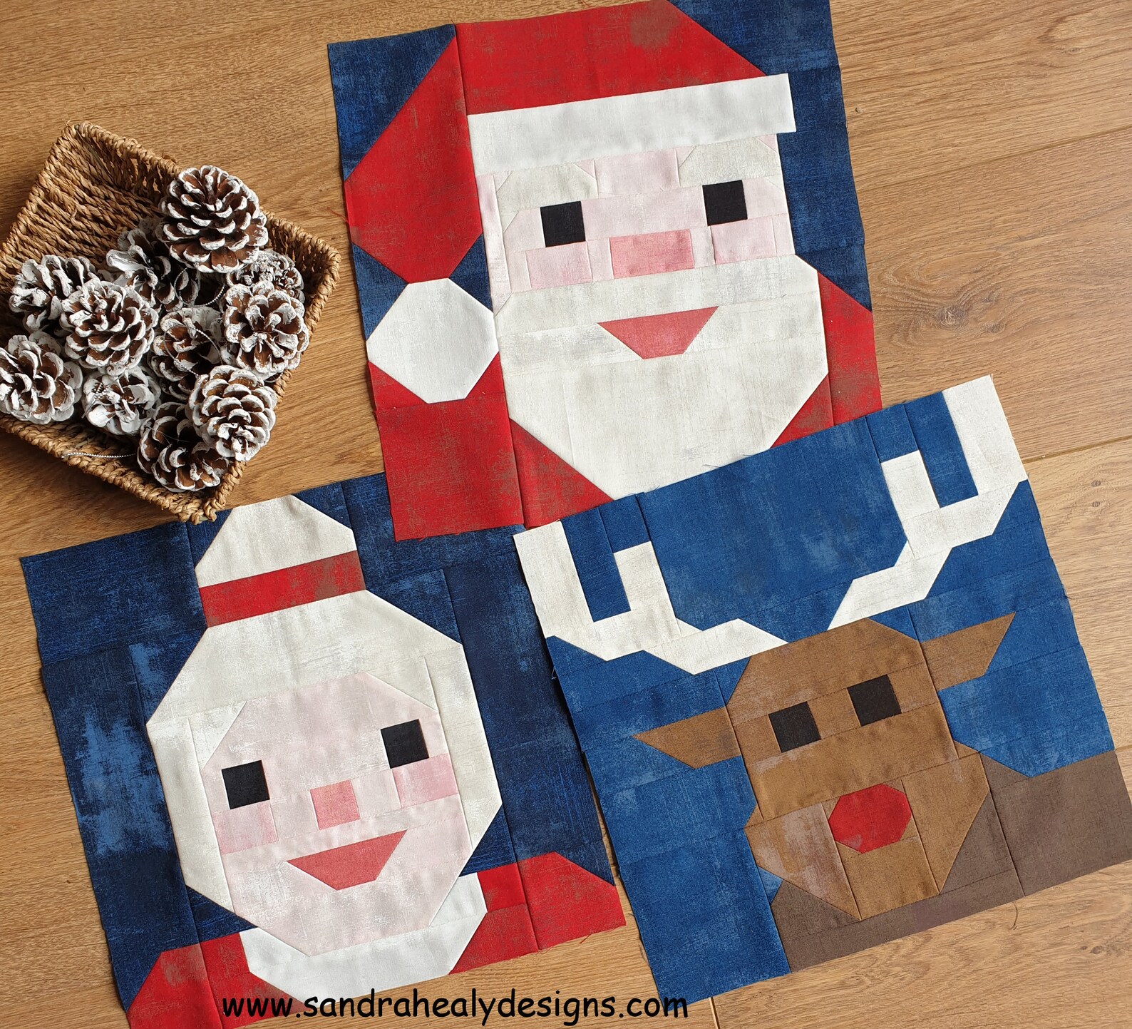 Santa Christmas Quilt Block Pattern, Machine Pieced, PDF Instant ...