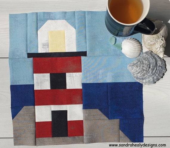 Lighthouse Nautical Quilt Block Pattern Machine Pieced PDF - Etsy