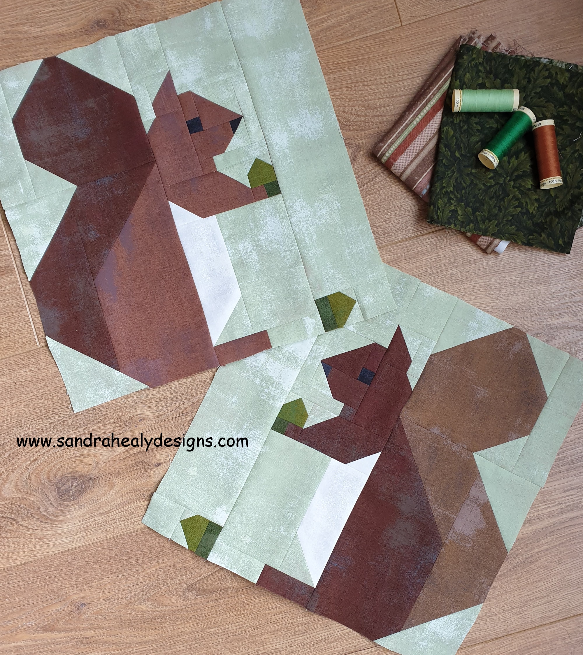 Squirrel Quilt Block Pattern: Machine Pieced Fall Design (PDF Download ...