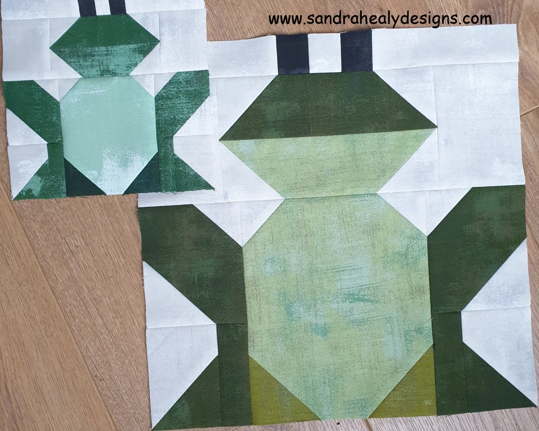 Frog Quilt Block Pattern, Machine Pieced, Digital PDF Instant Download ...
