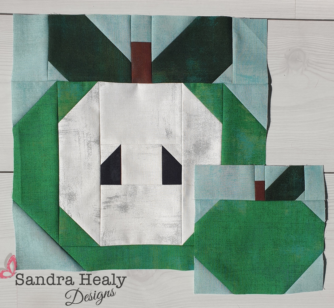 Apple Fall Quilt Block Pattern, Machine Pieced, Instant Digital ...