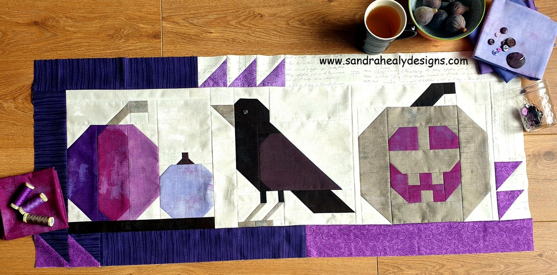 Halloween Crow Quilt Block Pattern Machine Pieced PDF - Etsy