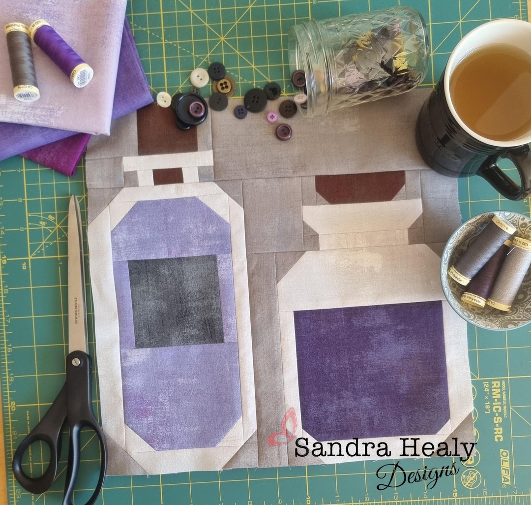 Halloween Potion Bottles Quilt Block Pattern, Machine Pieced - Etsy