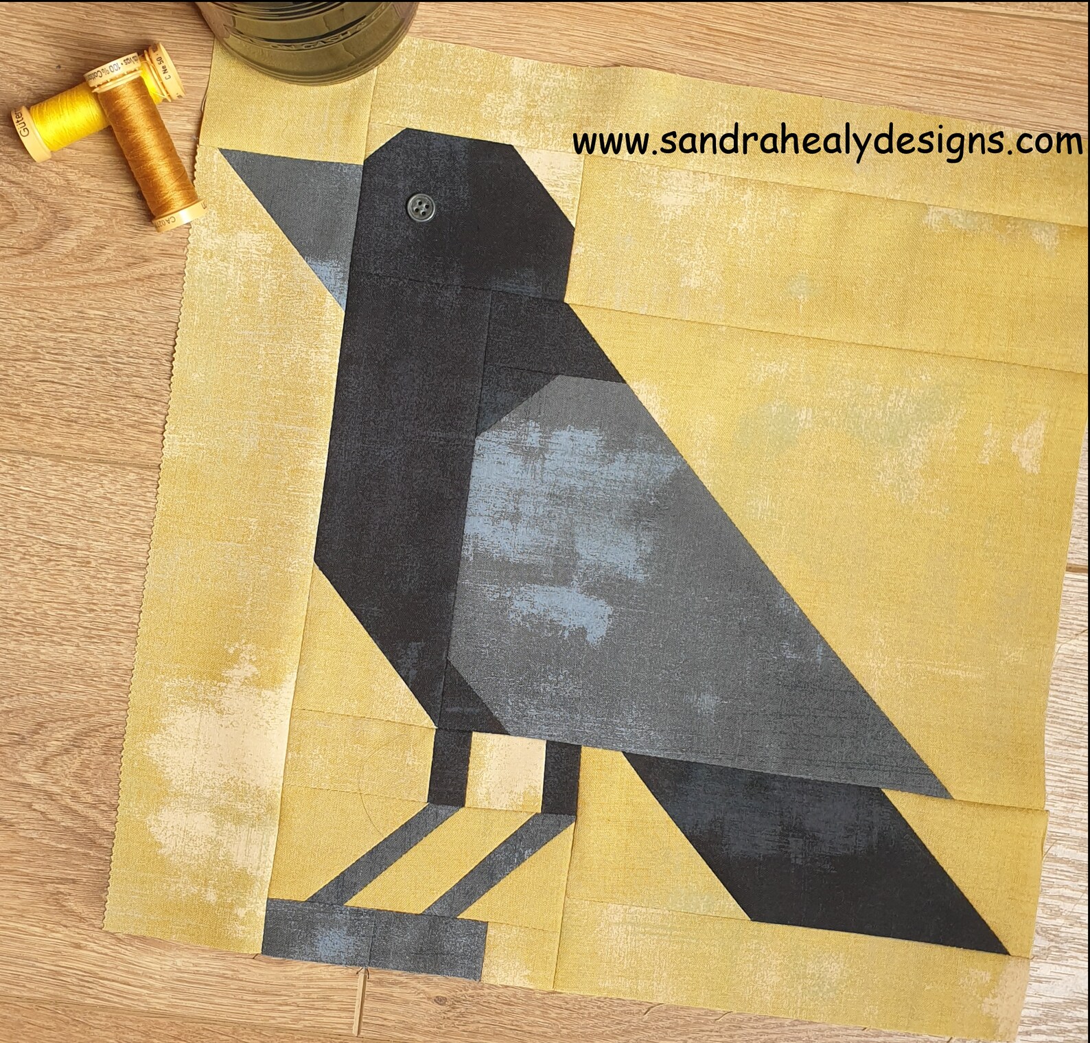 Halloween Crow Quilt Block Pattern Machine Pieced PDF - Etsy