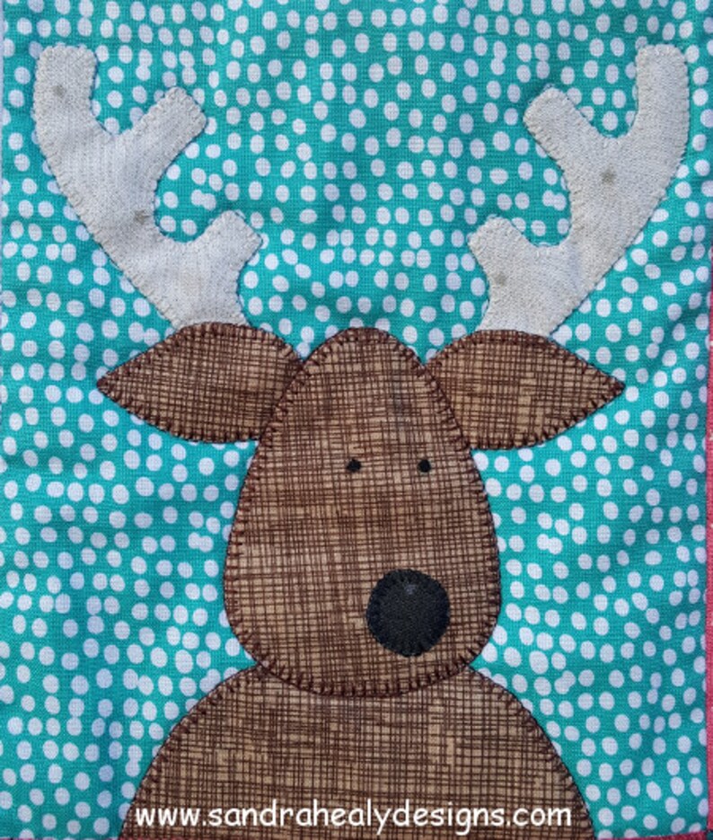 Christmas Reindeer Quilt Pattern, Applique, Instant PDF Digital ...