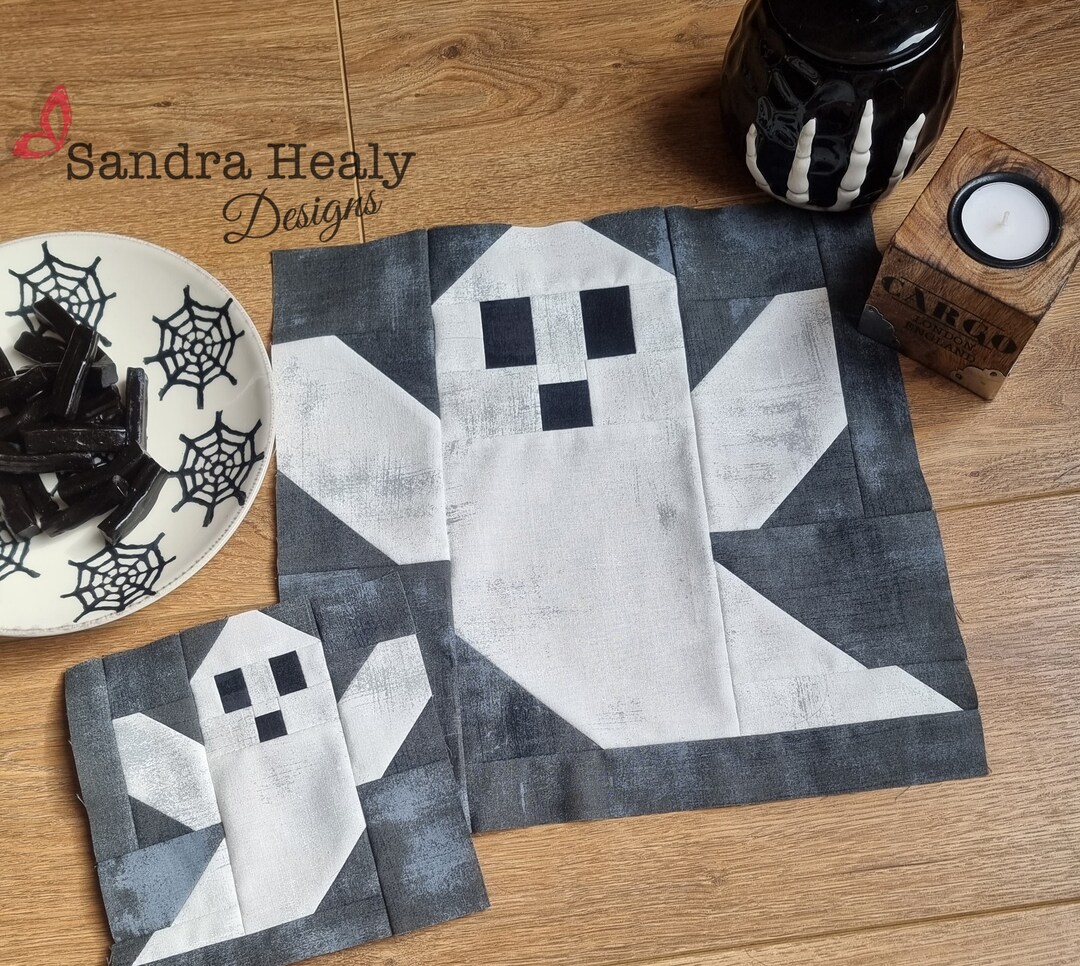 Halloween Ghost Quilt Block Pattern, Machine Pieced, Instant PDF ...
