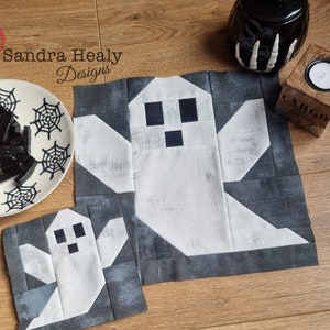 Halloween Ghost Quilt Block Pattern, Machine Pieced, Instant PDF ...