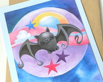 Bat Birthday Card | Etsy
