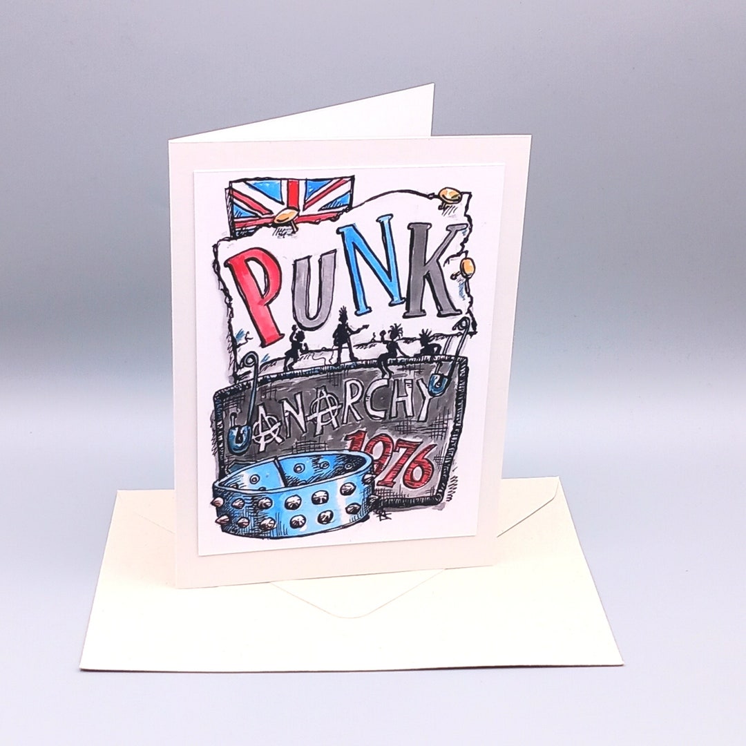 Punk Greetings Card, Punk Art Card, Punk Rock Art, 1970's Punk Card ...
