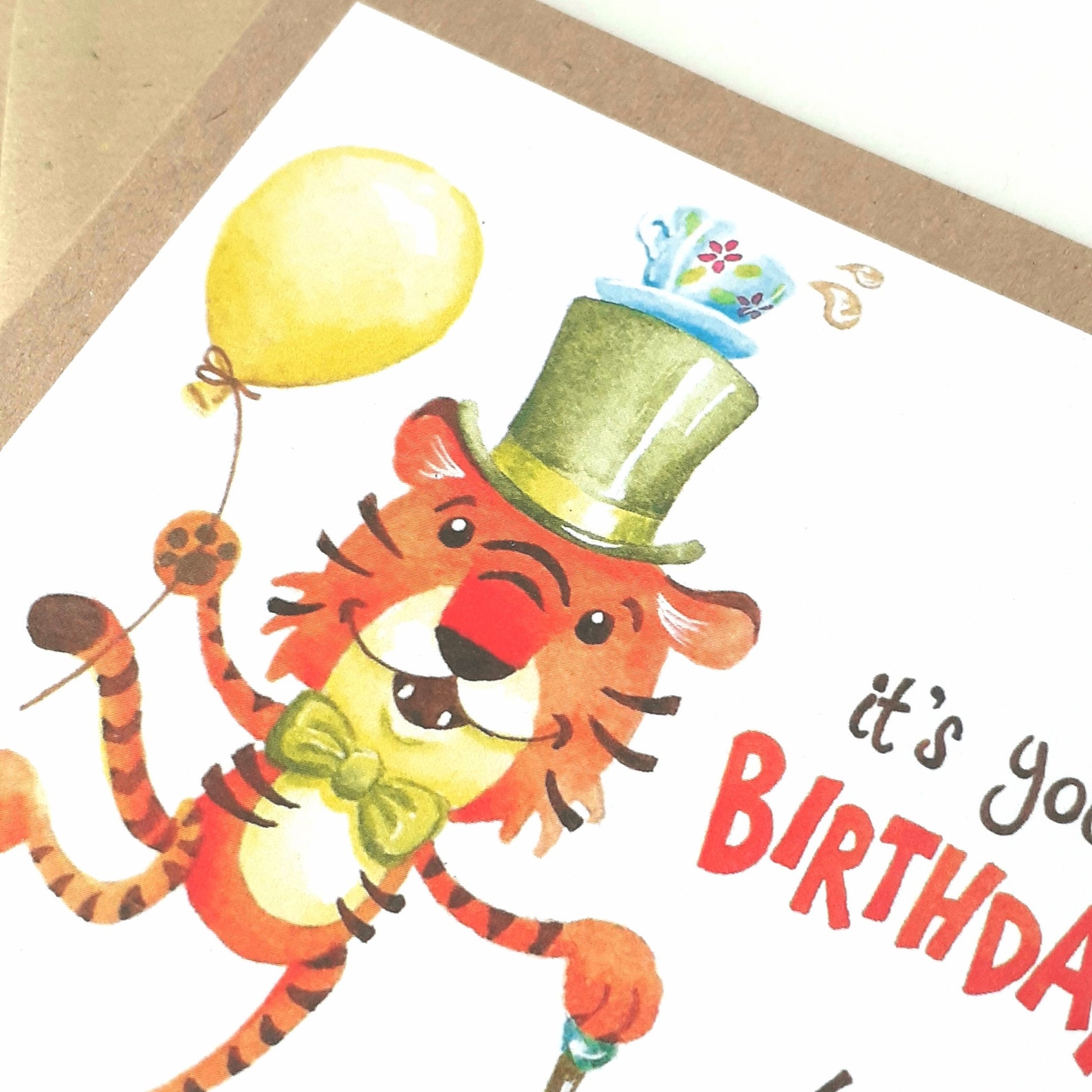 Tiger Birthday Card, Eco Friendly Funny Tiger Card, Recycled Card ...