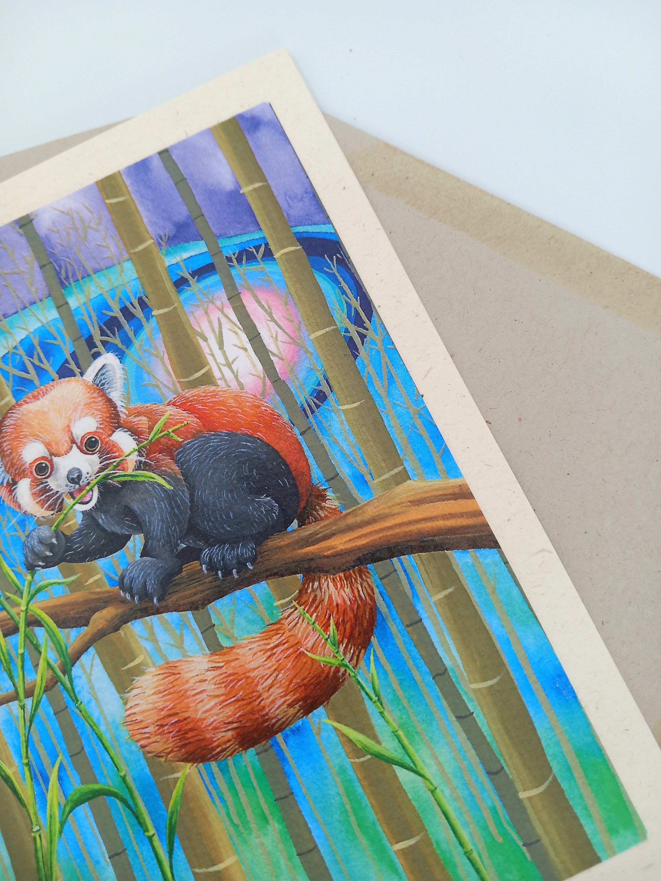 Red Panda Card, Eco Friendly Card, Red Panda Art, Wildlife Card ...